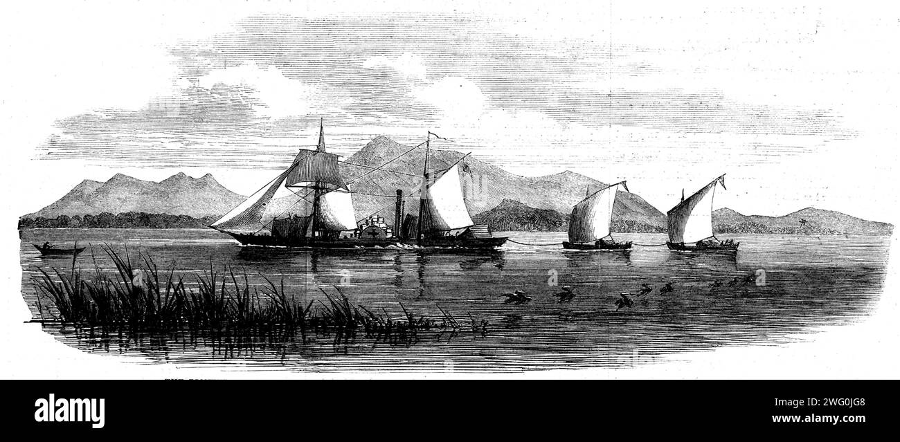 Visit of H.M.S. Gorgon to the Zambesi River: The Pioneer passing ...