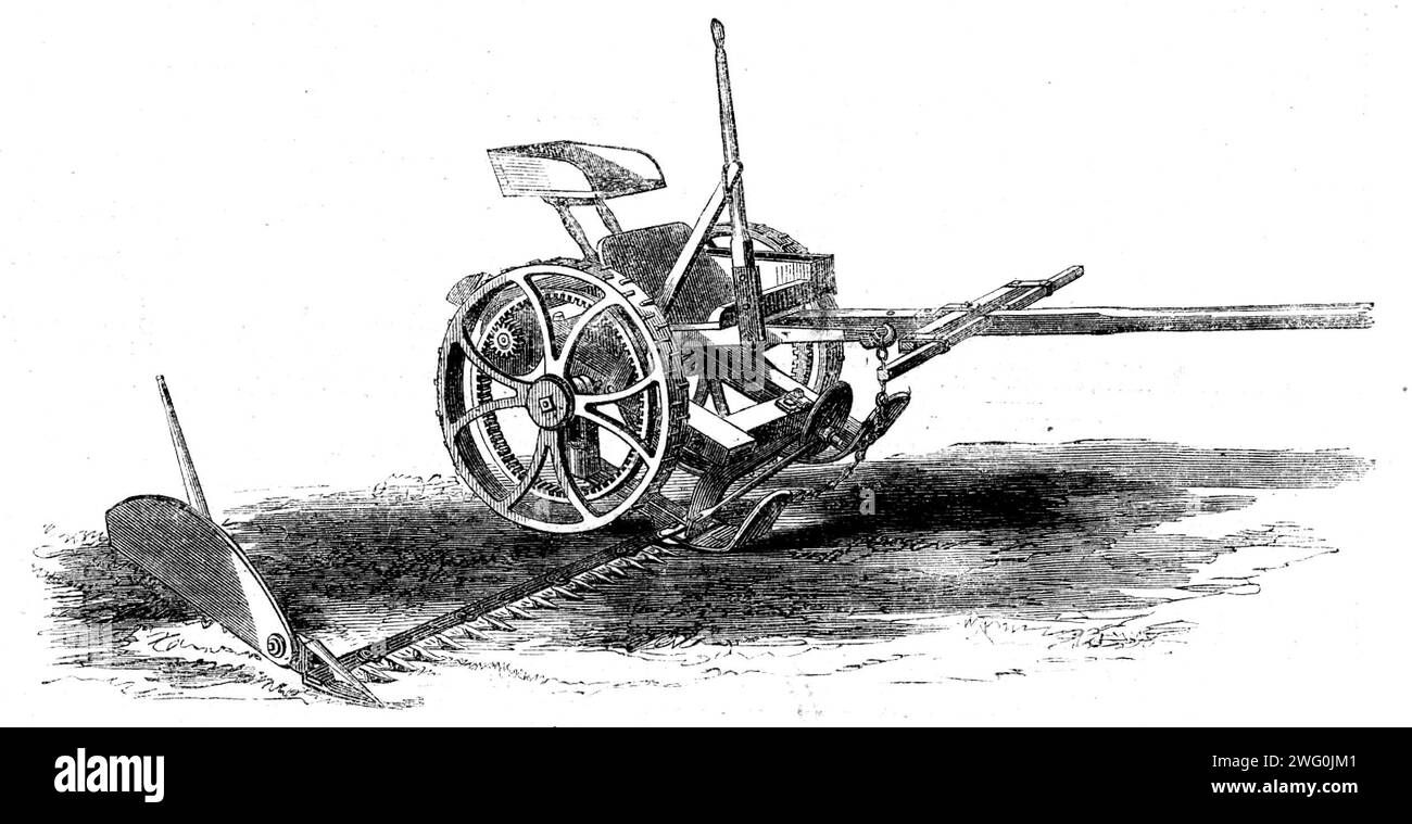 The International Exhibition: Cranston's Wood's grass-mowing machine ...