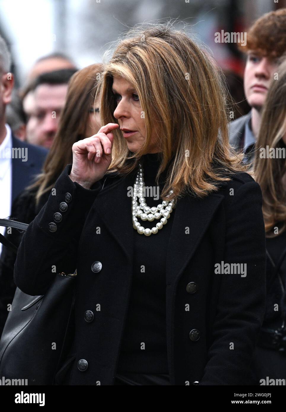 London, UK. February 2nd, 2024. Kate Garraway at the funeral of Derek ...