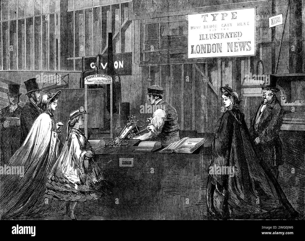 The International Exhibition: Besley's type-casting machine - from a ...