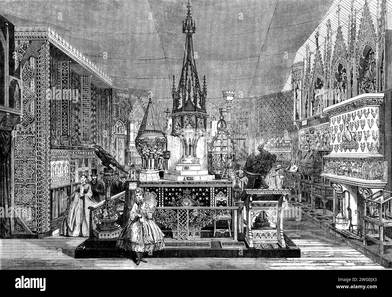 The International Exhibition: view of the Mediaeval Court, 1862. The ...