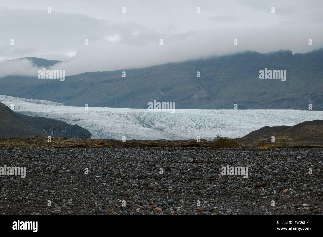 Cold isolated European Iceland winter gray glacier landscape Stock ...