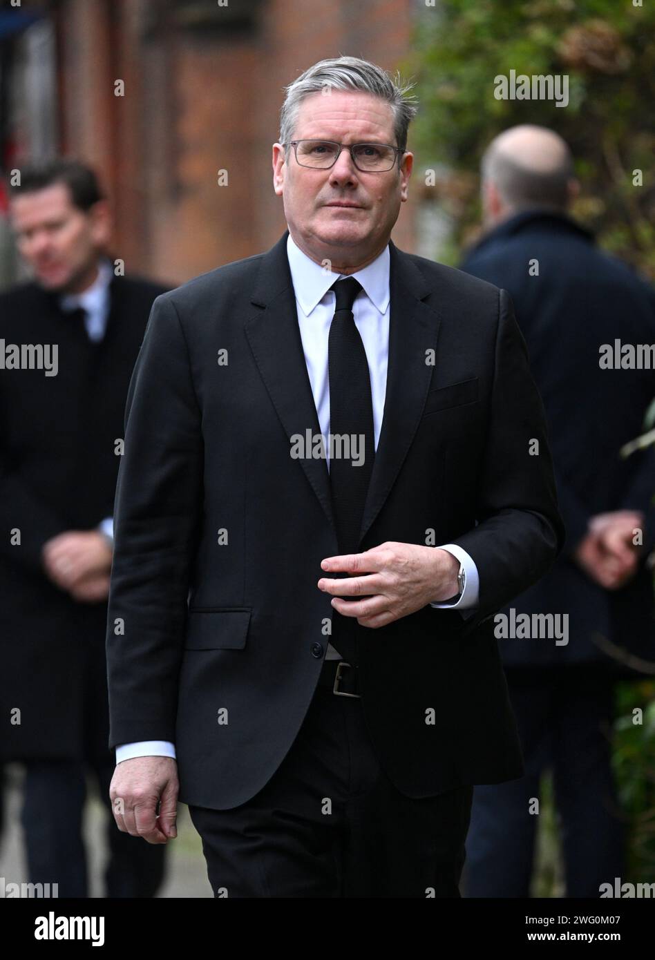 London, UK. February 2nd, 2024. Keir Starmer at the funeral of Derek ...