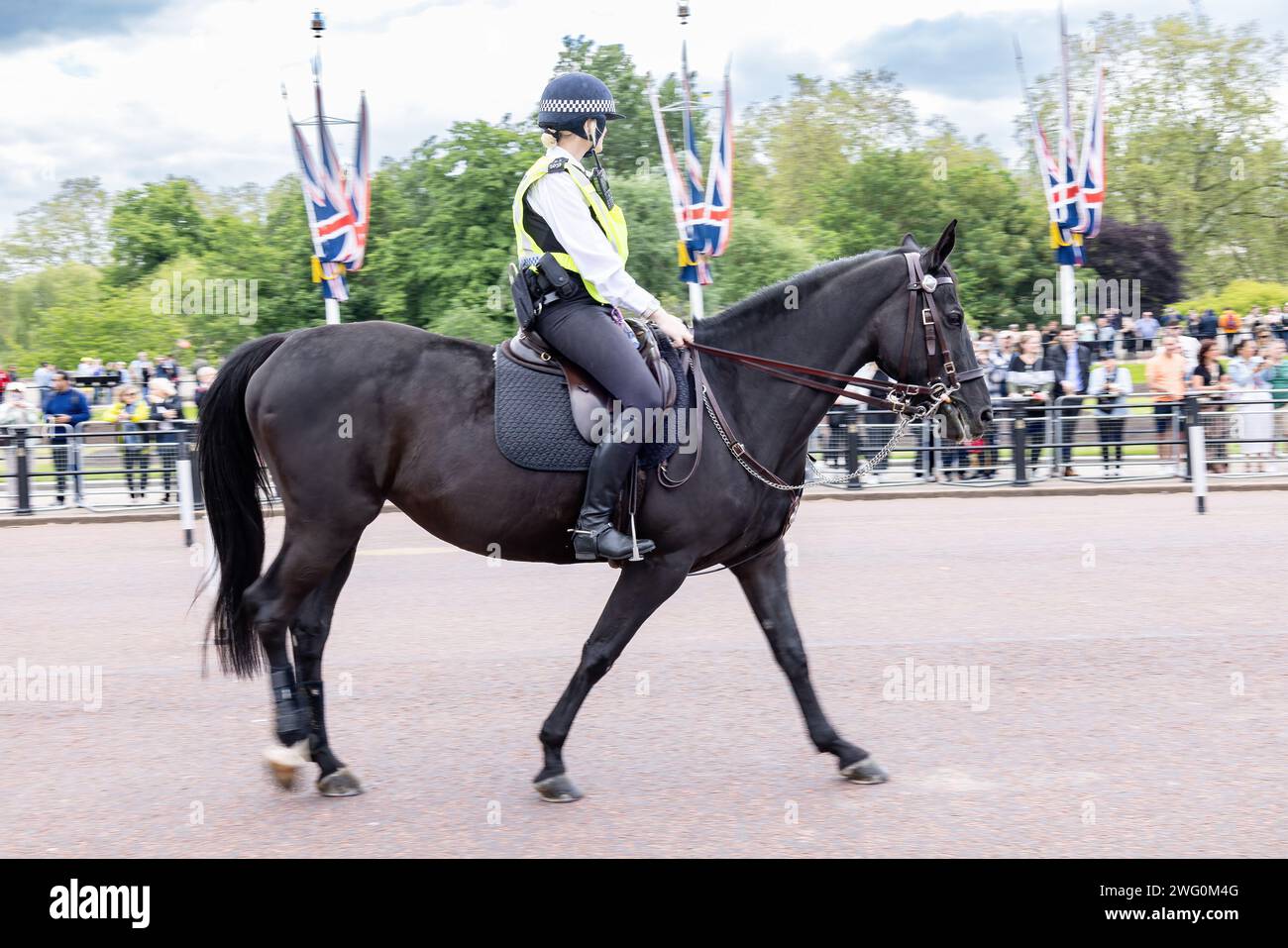 London, UK - May 21, 2023: Unidentified London police woman officer ...