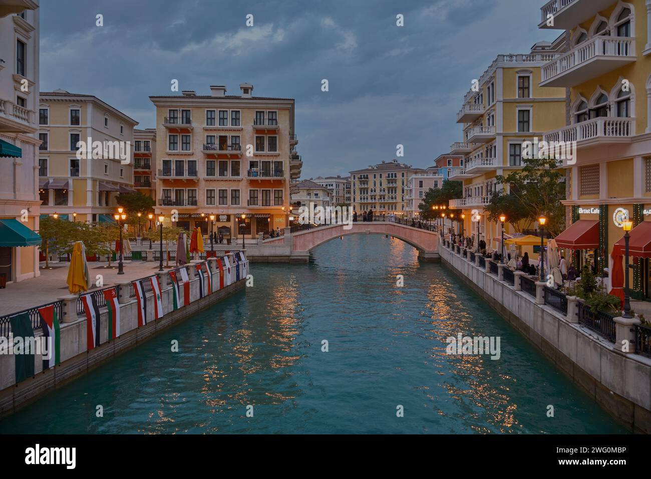 Qanat Quartier in The pearl, Doha Qatar sunset shot during AFC Asian ...