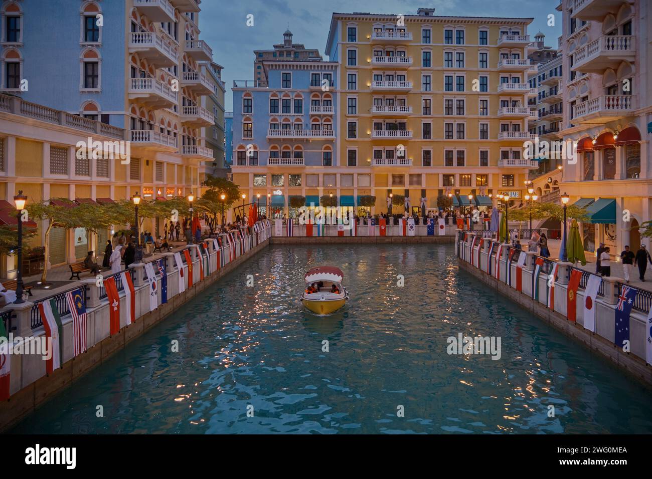 Qanat Quartier in The pearl, Doha Qatar sunset shot during AFC Asian ...