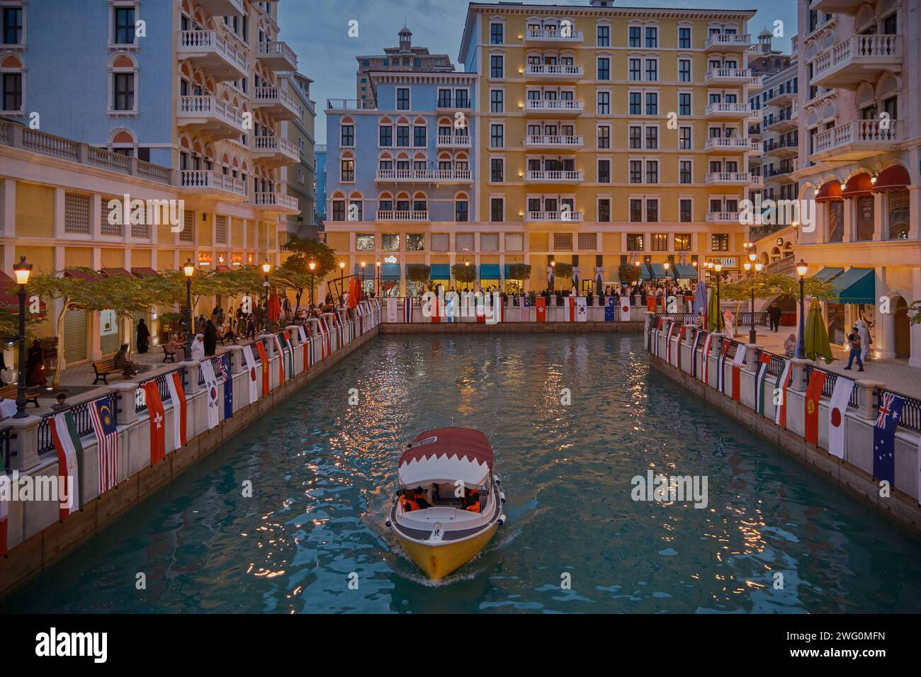 Qanat Quartier in The pearl, Doha Qatar after noon shot during AFC ...