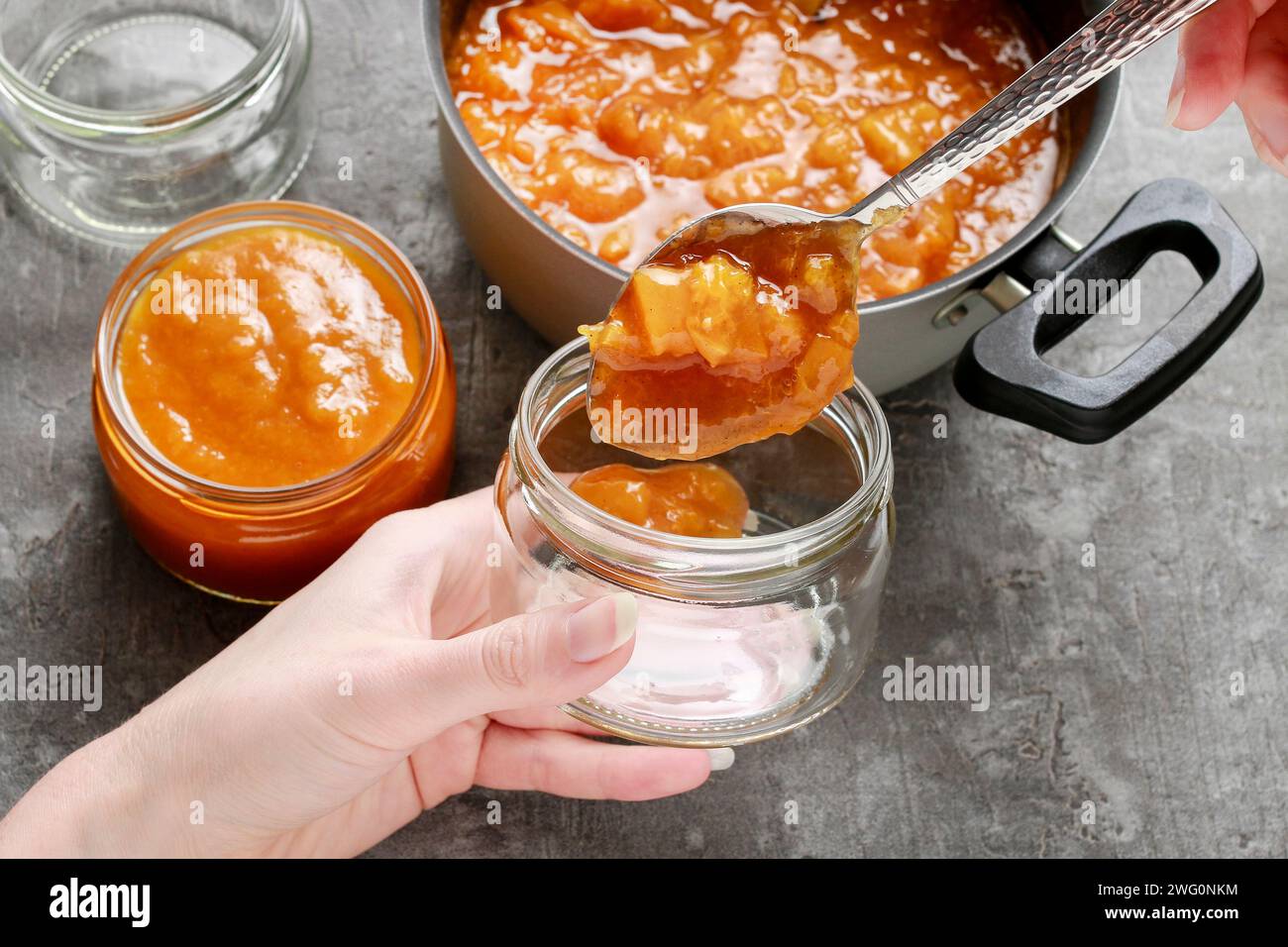 How to make apricot jam. Tutorial, step by step Stock Photo - Alamy
