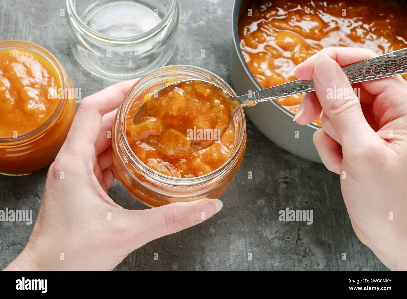 How to make apricot jam. Tutorial, step by step Stock Photo - Alamy