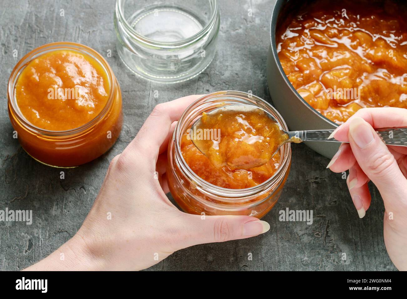 How to make apricot jam. Tutorial, step by step Stock Photo - Alamy