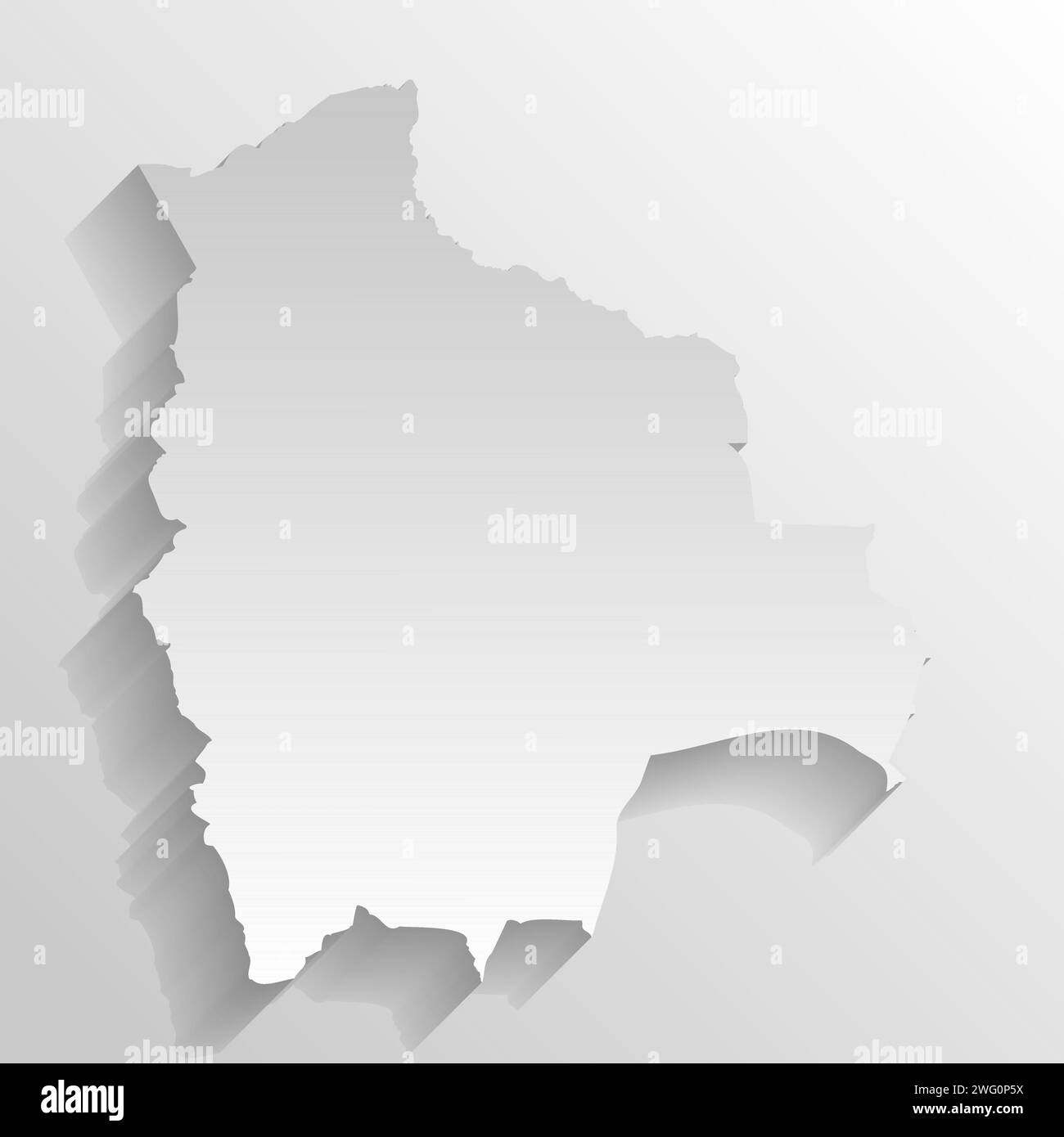 Bolivia country silhouette. High detailed map. White country silhouette ...