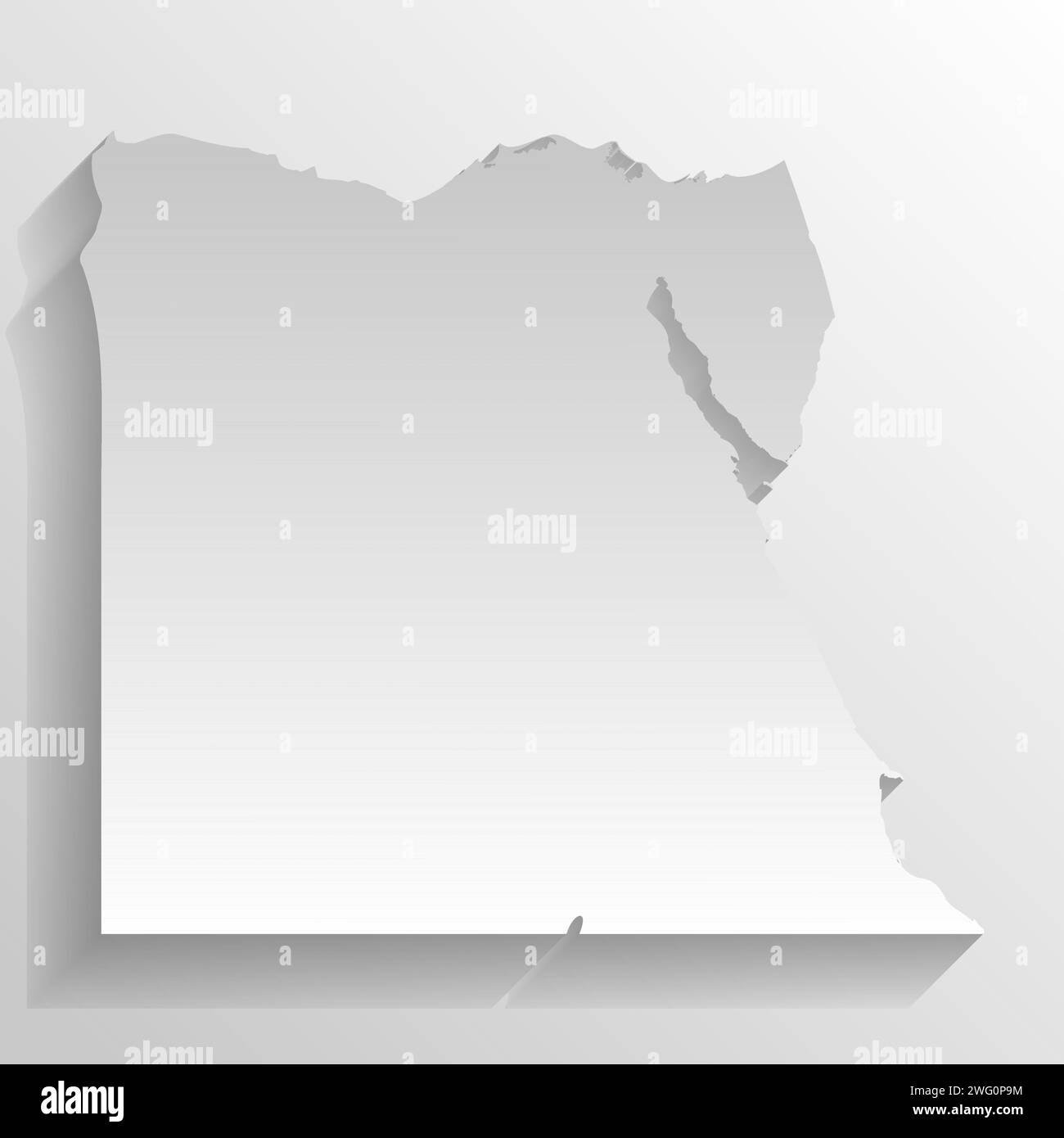 Egypt country silhouette. High detailed map. White country silhouette ...