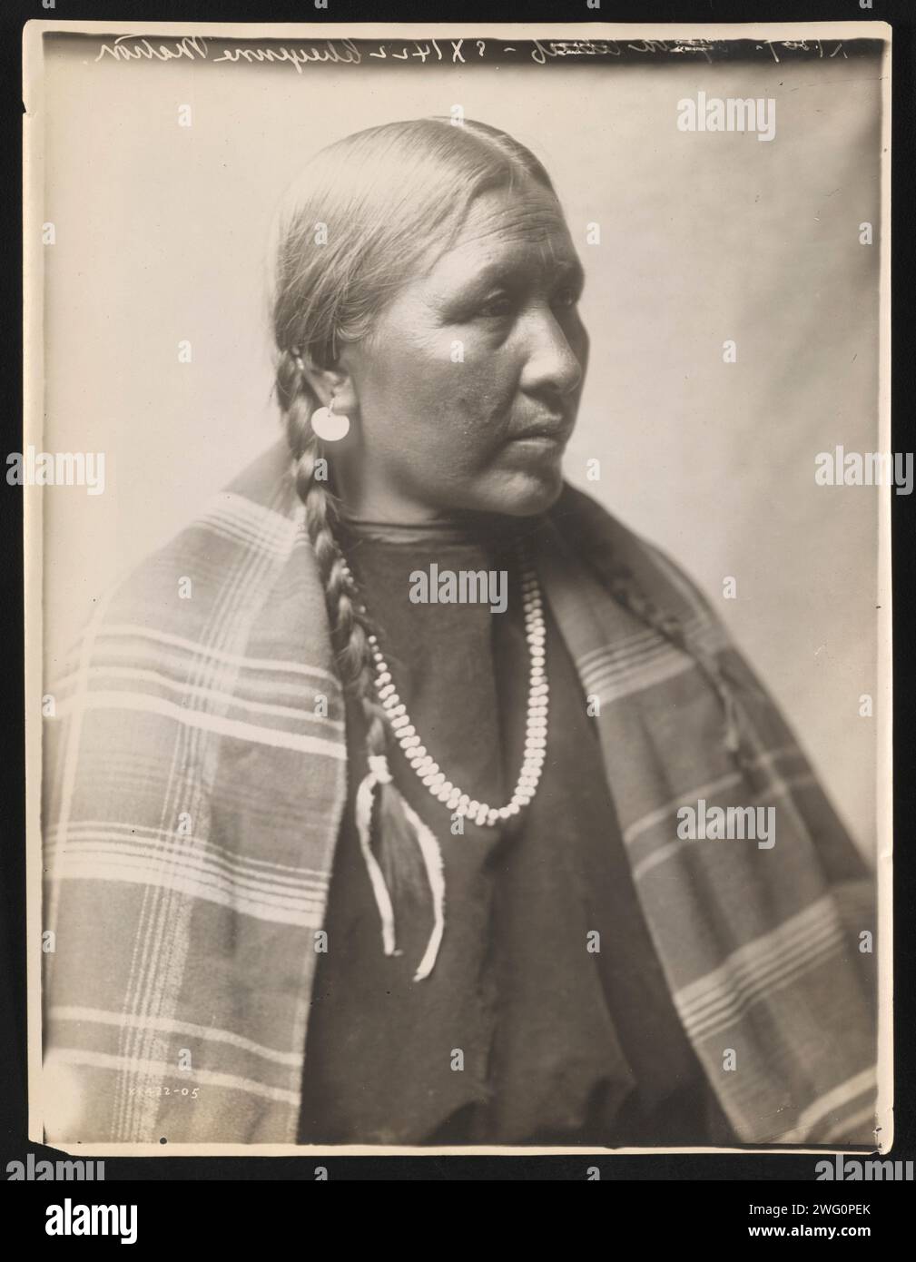 Cheyenne matron, 1905. Photograph shows half-length portrait of ...