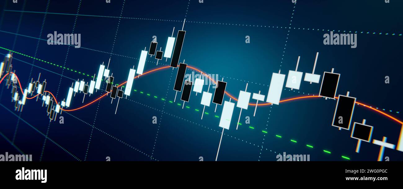 Volatile chart, stock market and exchange. Chart moving up and down ...