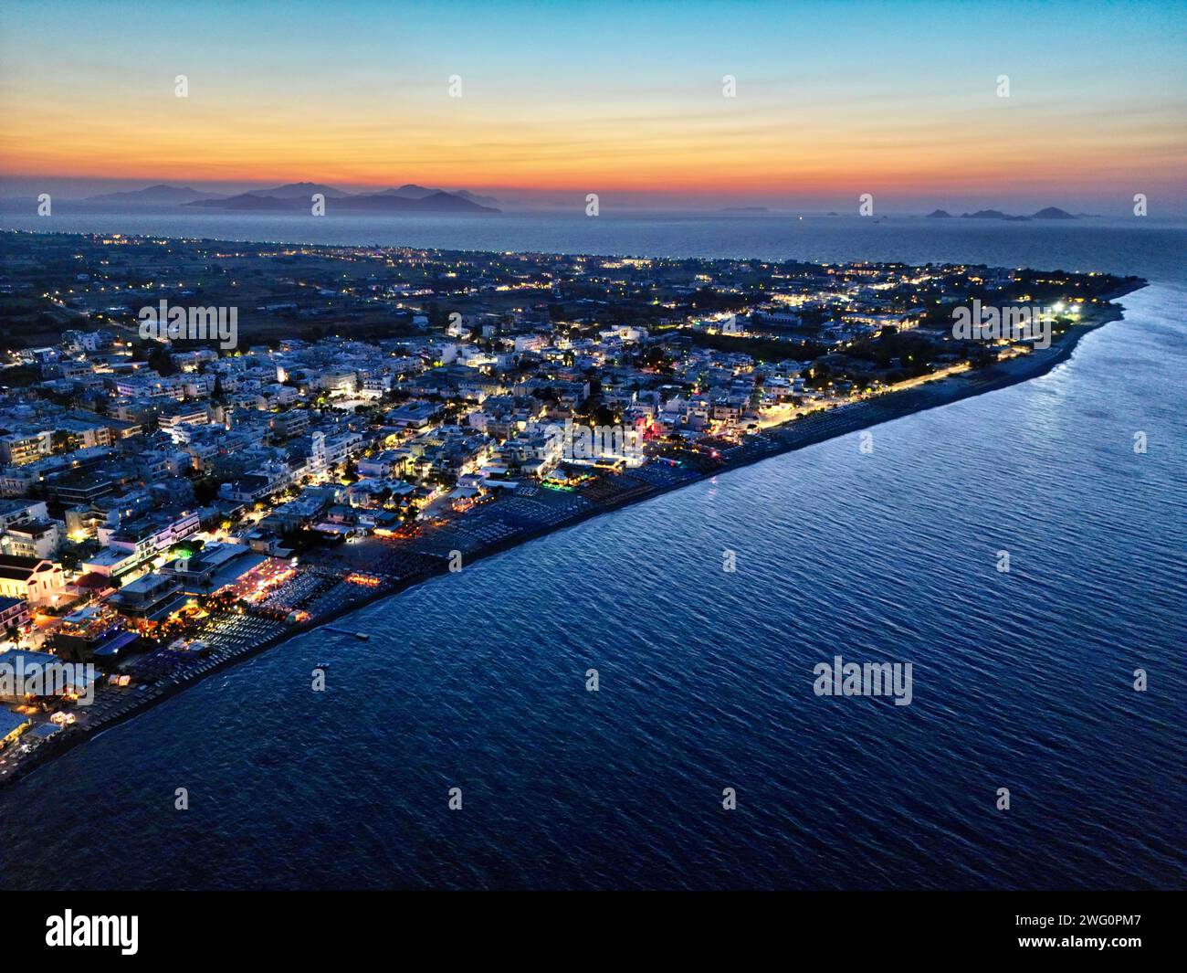 Aerial view sunset above greece hi-res stock photography and images - Alamy