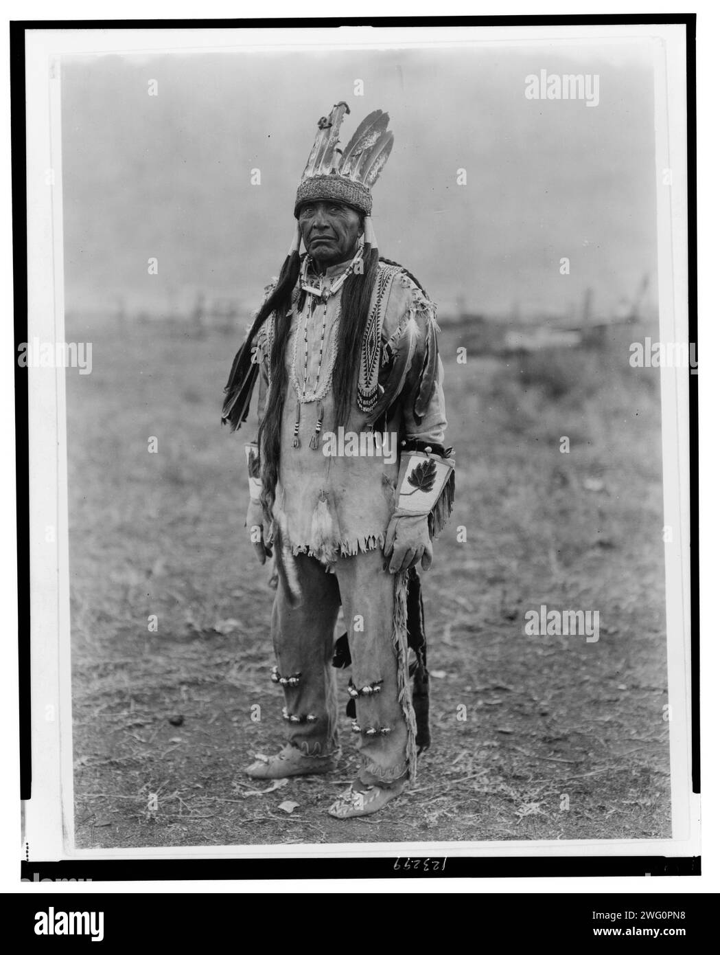 A Klamath in costume, c1923. Klamath Indian, full-length portrait ...