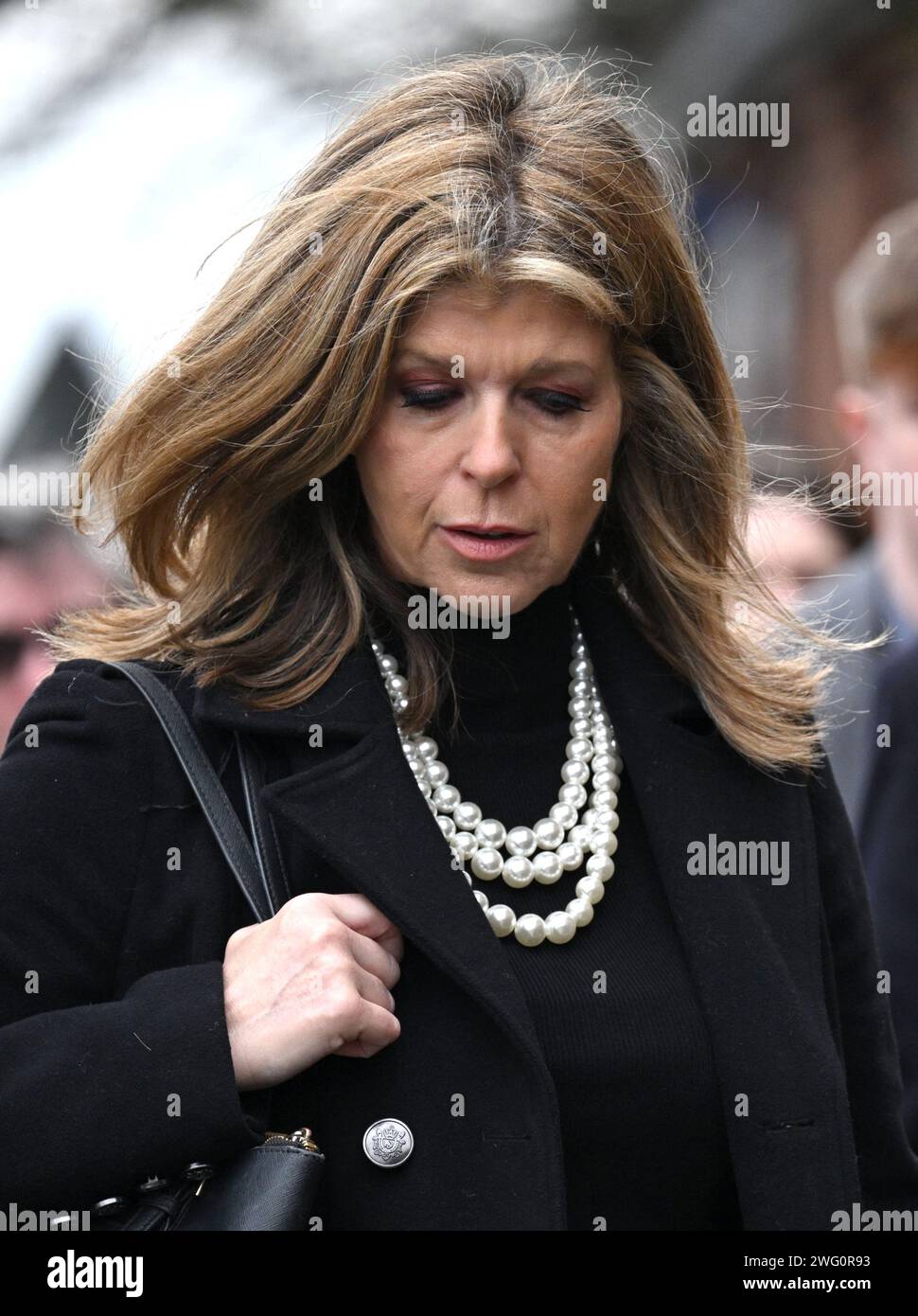 London, UK. February 2nd, 2024. Kate Garraway at the funeral of Derek ...