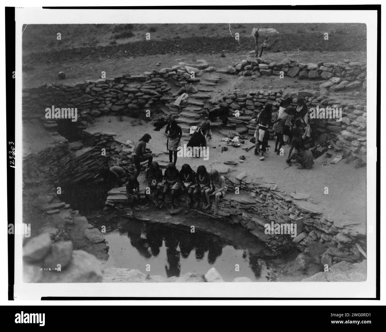 Flute ceremony at Tureva Spring, Middle Mesa, c1905. Hopi Indians ...