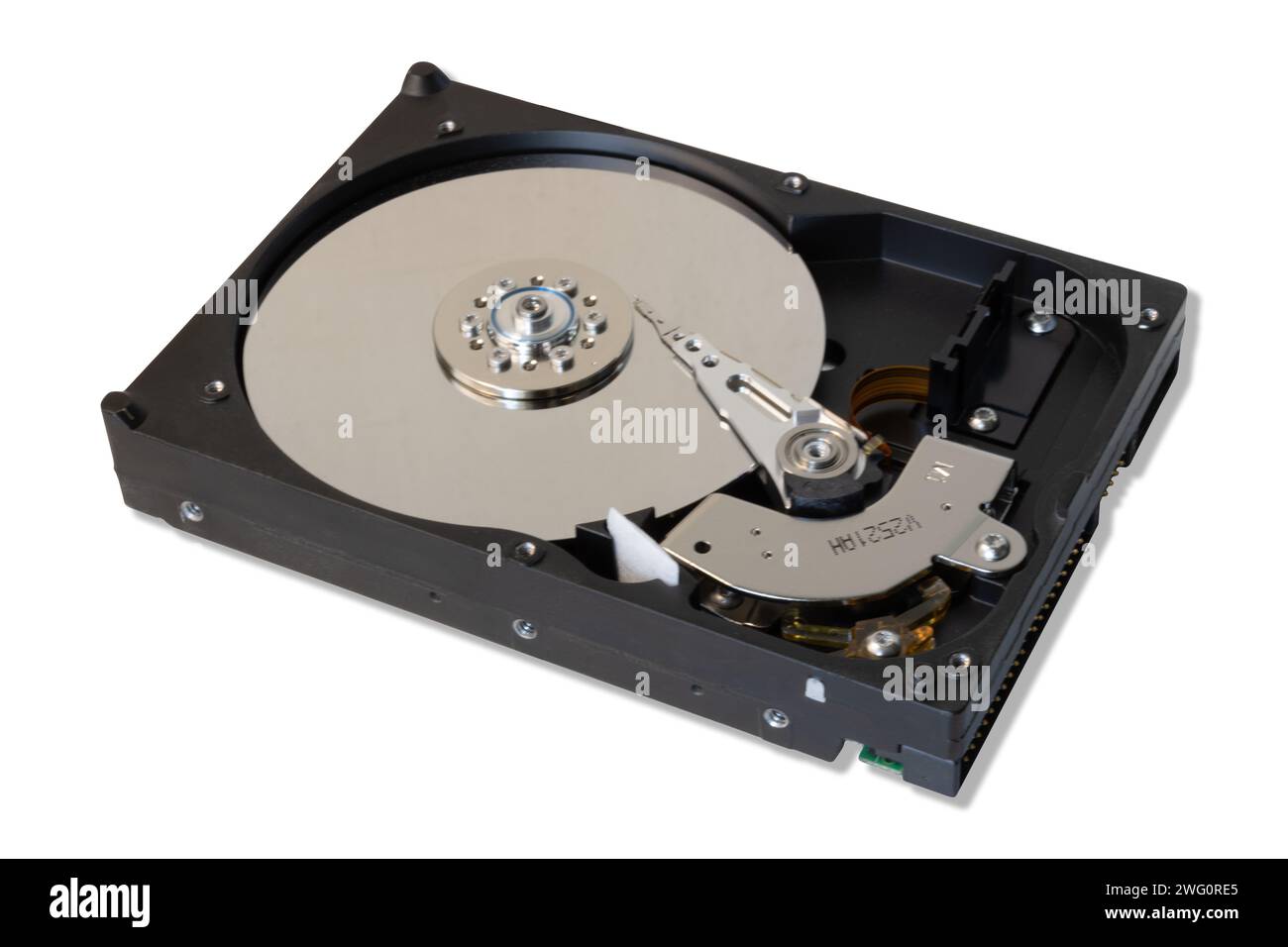 Hard disk drive inside isolated Stock Photo - Alamy