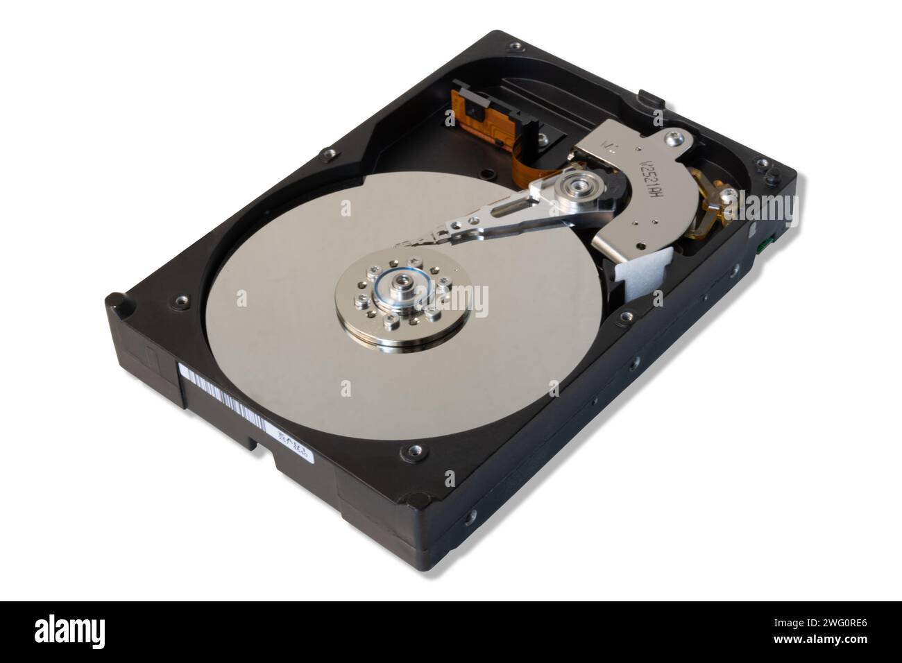 Hard disk drive inside isolated Stock Photo - Alamy