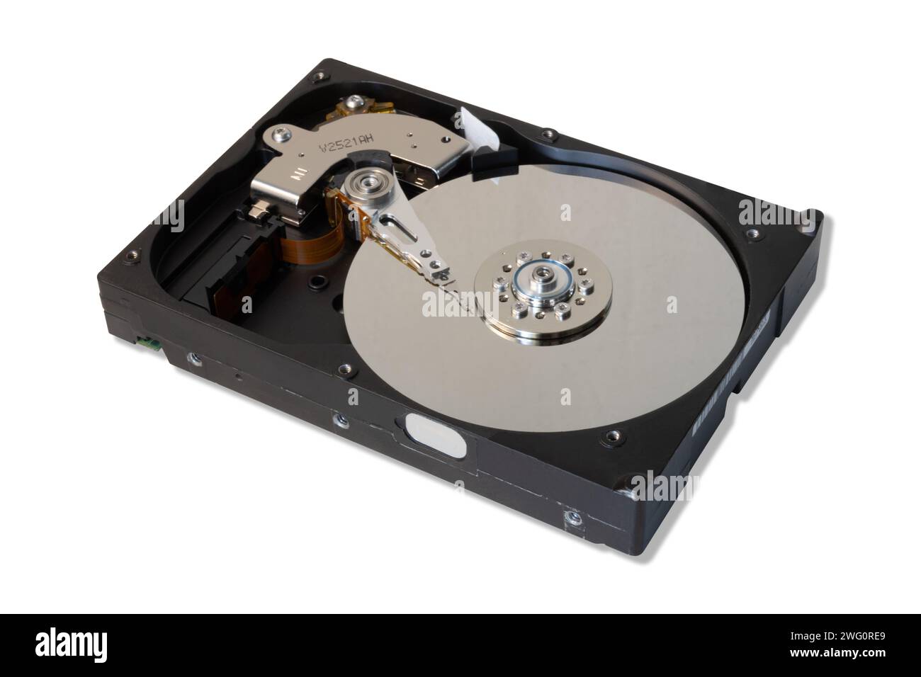 Hard disk drive inside isolated Stock Photo - Alamy