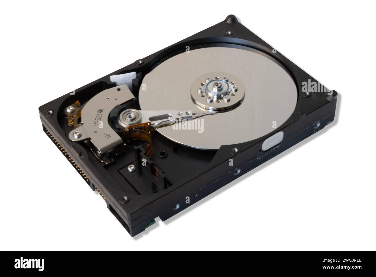 Hard disk drive inside isolated Stock Photo - Alamy