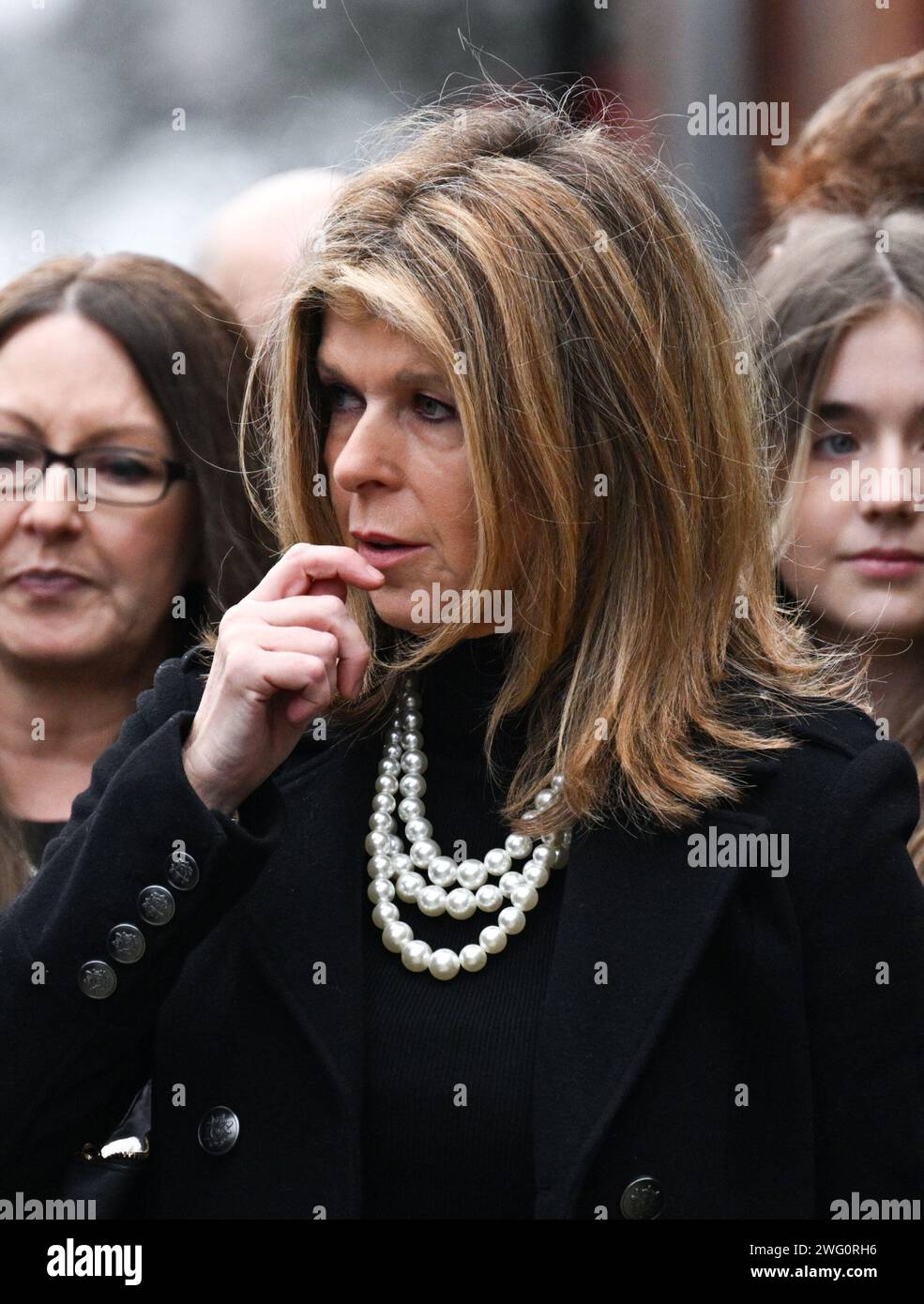 London, UK. February 2nd, 2024. Kate Garraway at the funeral of Derek ...