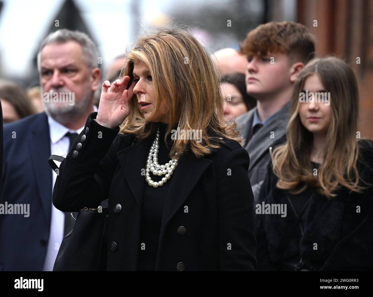 London, UK. February 2nd, 2024. Kate Garraway at the funeral of Derek ...