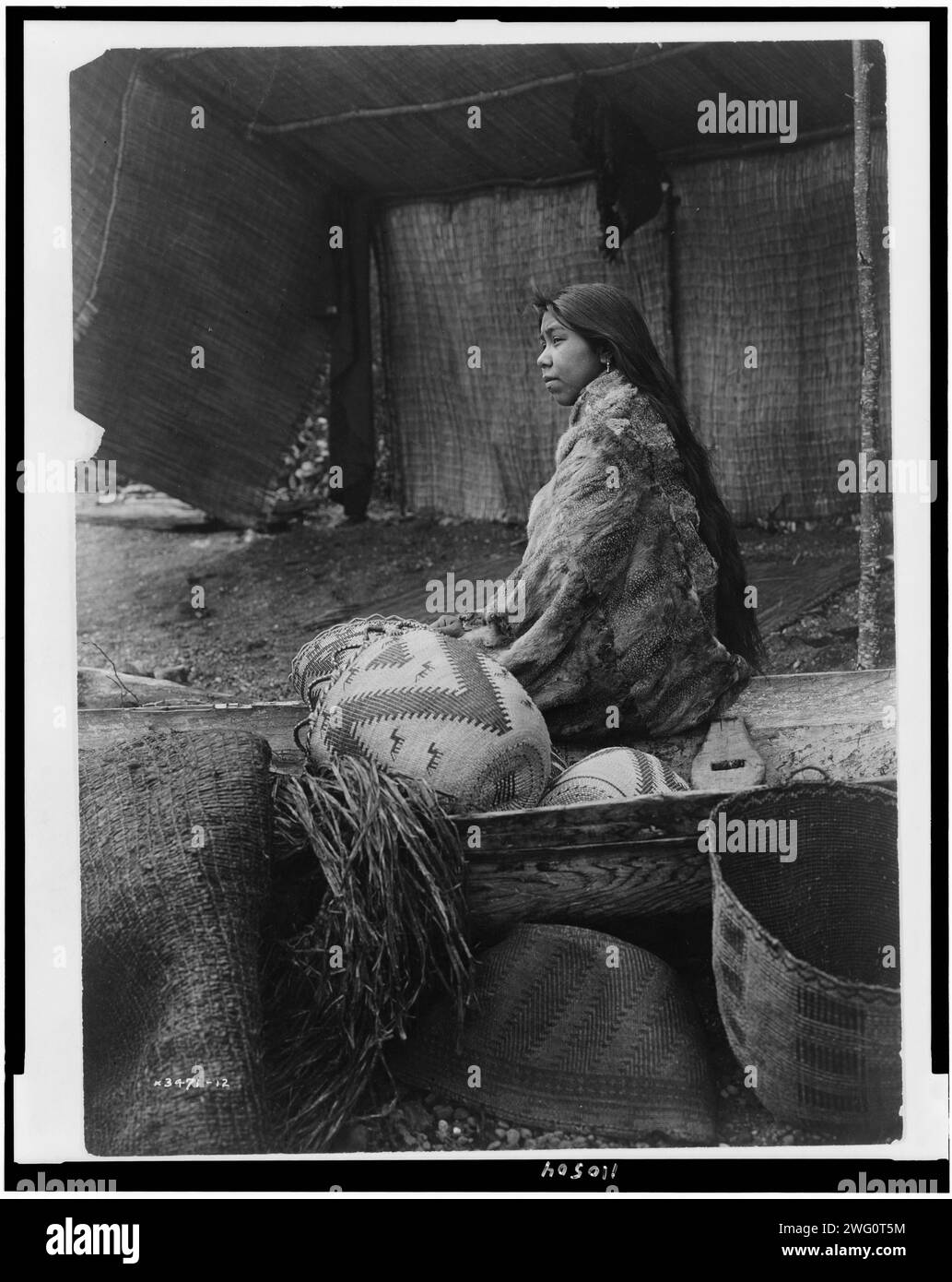 A Skokomish Indian chief's daughter, half-length portrait, seated on ...