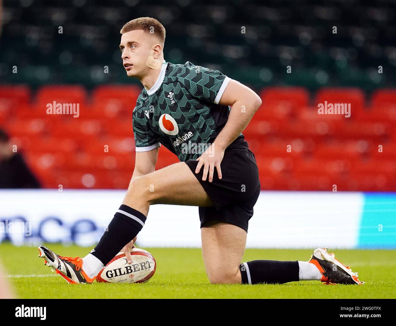 Wales' Cameron Winnett during a team run at the Principality Stadium ...