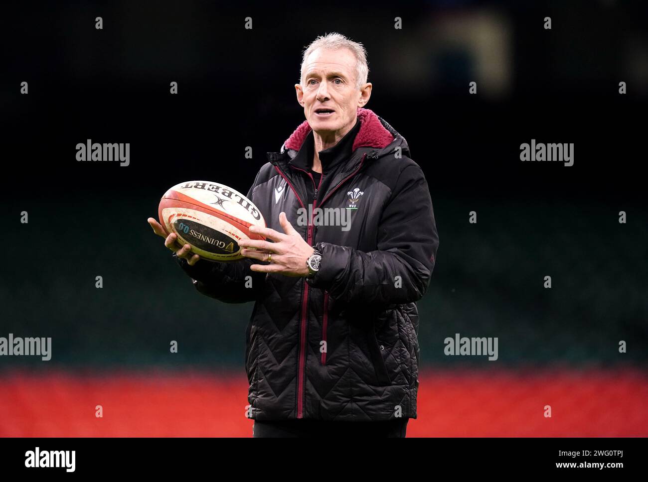 Wales assistant coach Rob Howley during a team run at the Principality ...