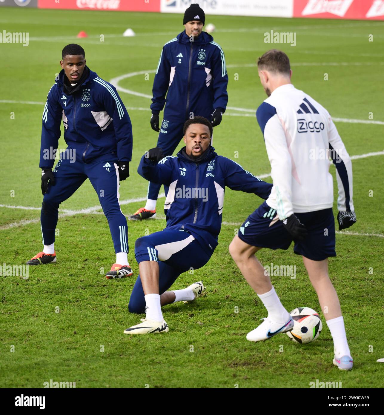 AMSTERDAM - Chuba Akpom, Jordan Henderson during an Ajax training at De ...