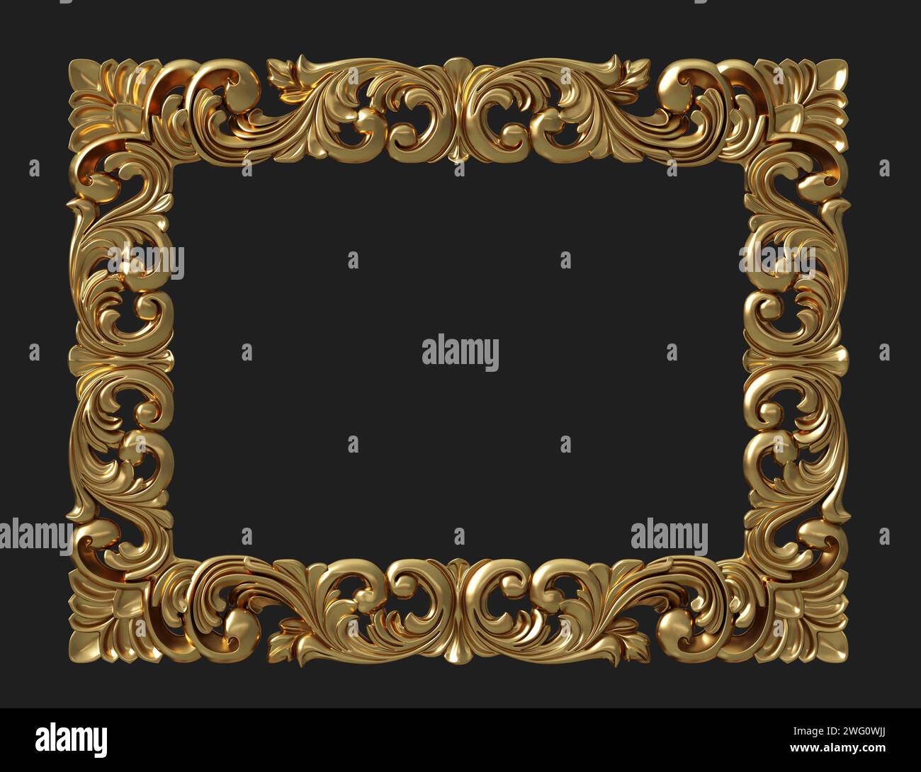 Classic gold frame in the Baroque style Stock Photo - Alamy