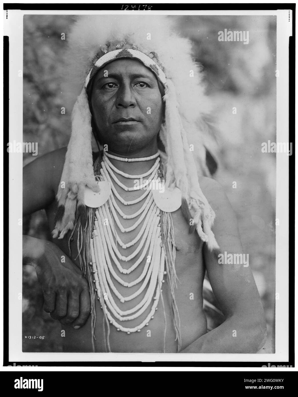 Upshaw-Apsaroke, c1905. Upshaw, an Apsaroke man in full headdress, half ...