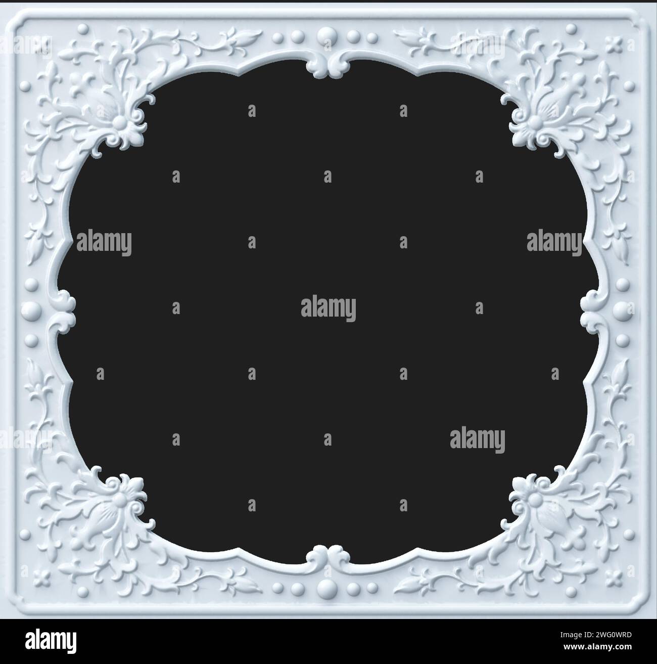 Classic white frame in the Baroque style Stock Photo - Alamy