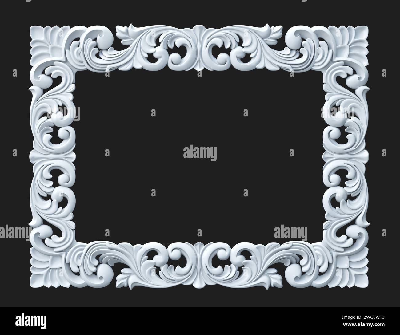 Classic white frame in the Baroque style Stock Photo - Alamy