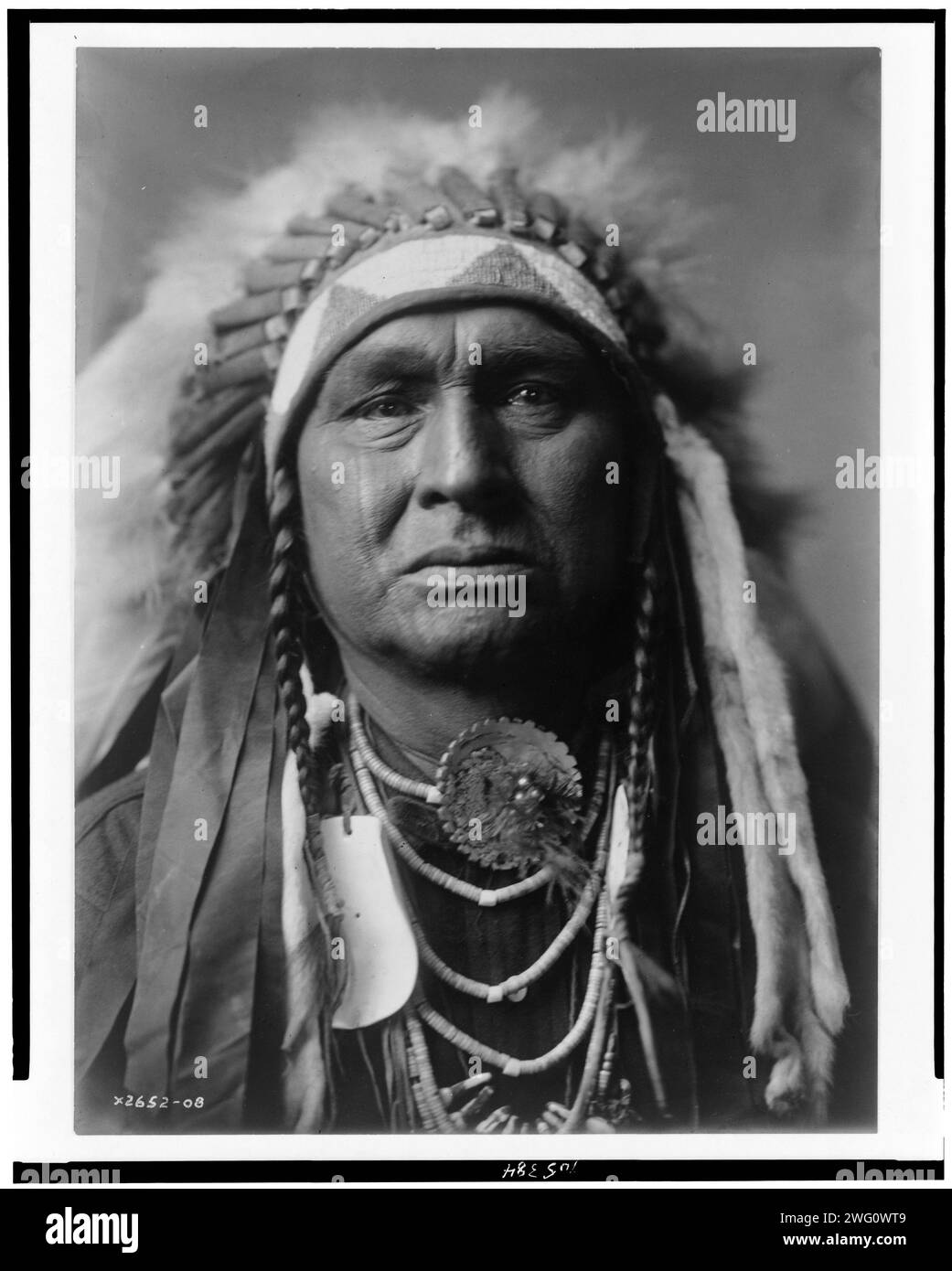 White Man Runs Him, Apsaroke, c1908. Portrait, man, head-and-shoulders ...