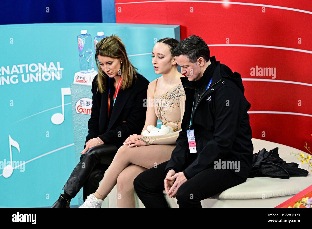 Justine MICLETTE (CAN), at Kiss & Cry, during Women Free Skating, at ...