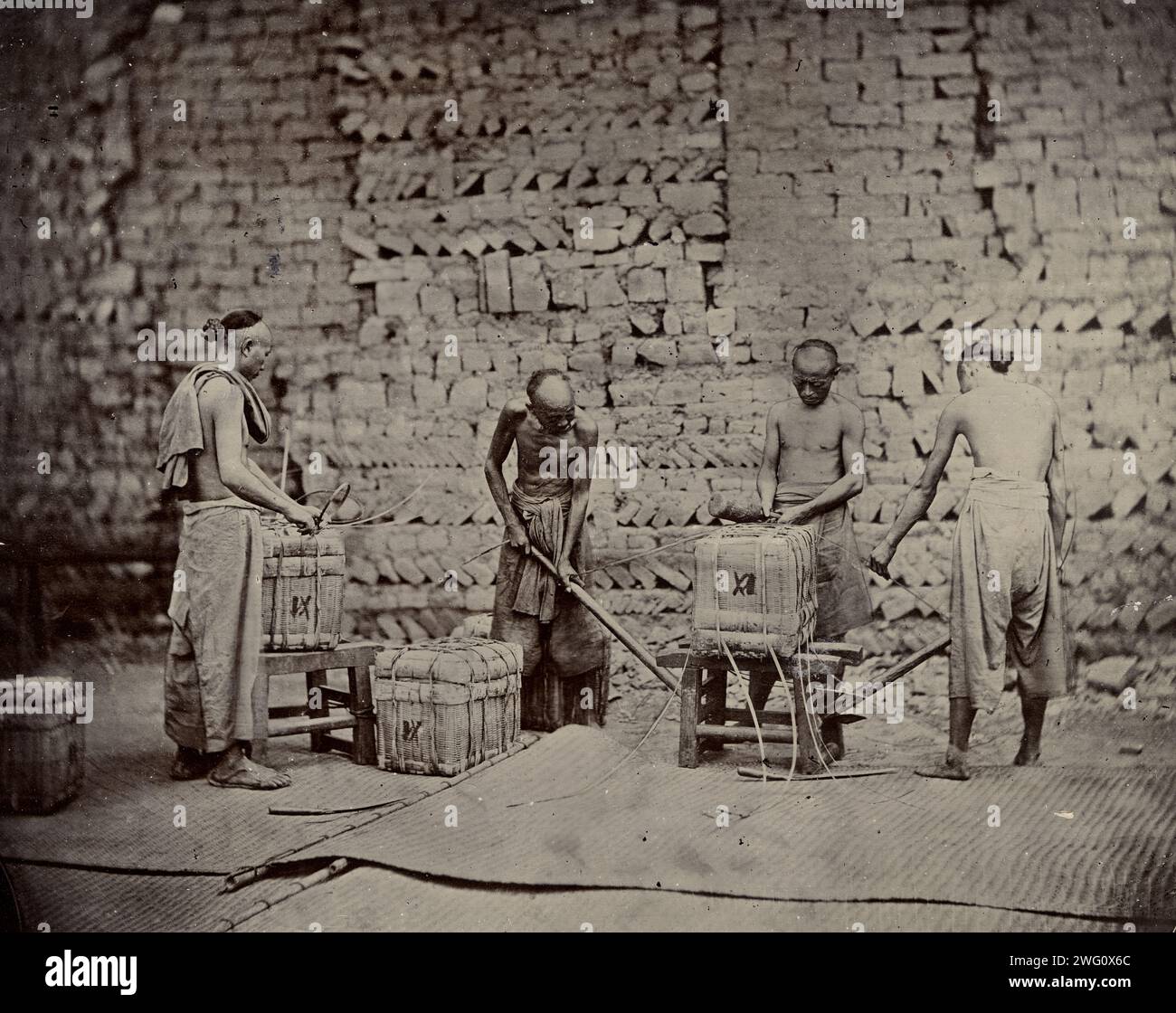 Packaging of slab tea, end of 19th century. From a collection of 71 ...