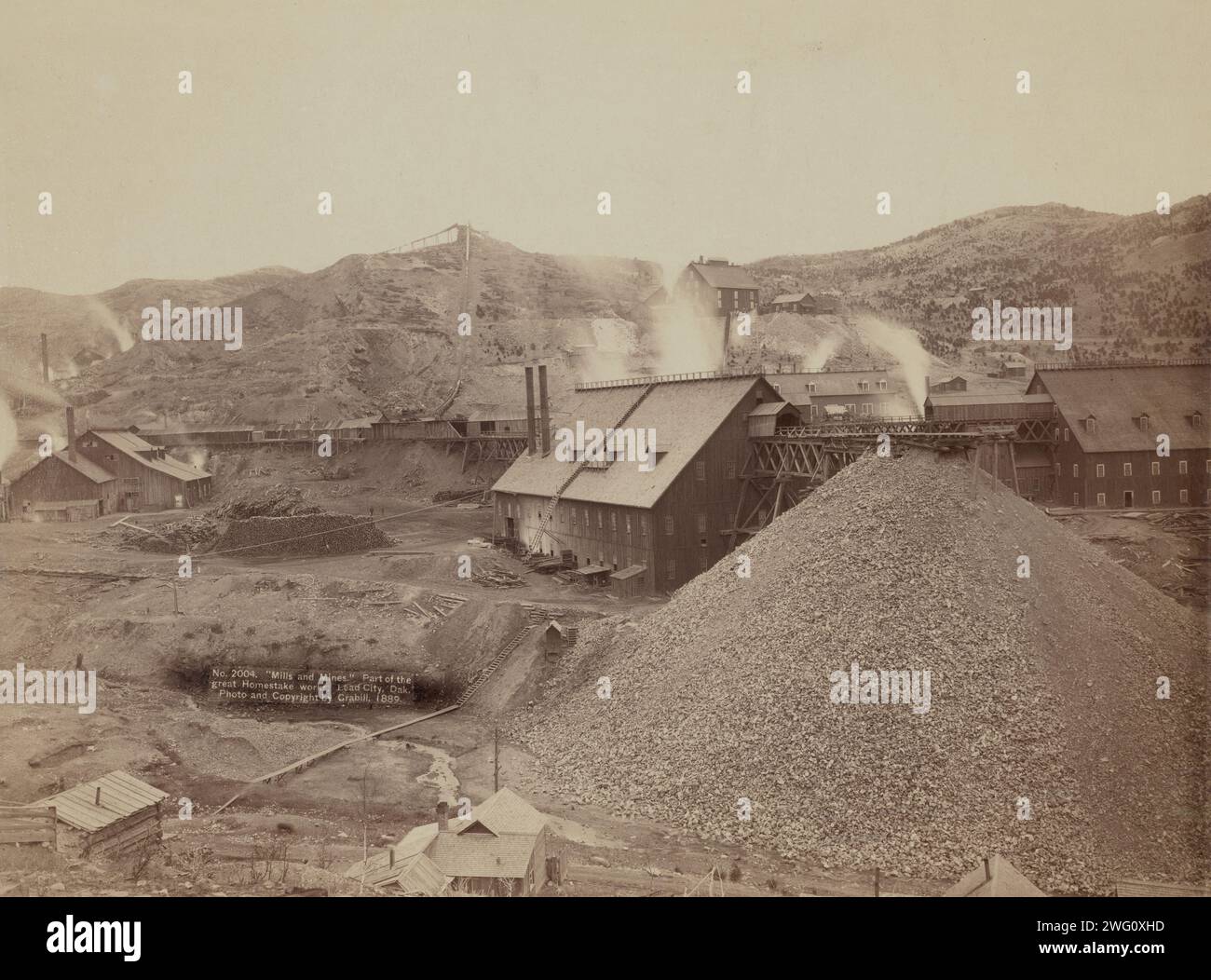 Mills and mines Part of the great Homestake works, Lead City, Dak, 1889 ...