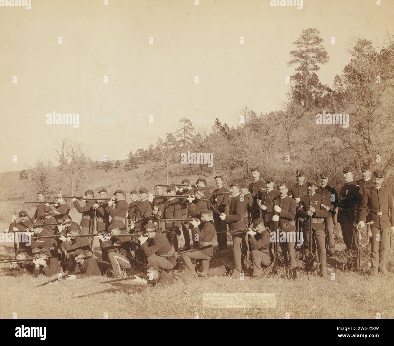 Company "C," 3rd US Infantry near Fort Meade, So Dak, 1890. Group of ...