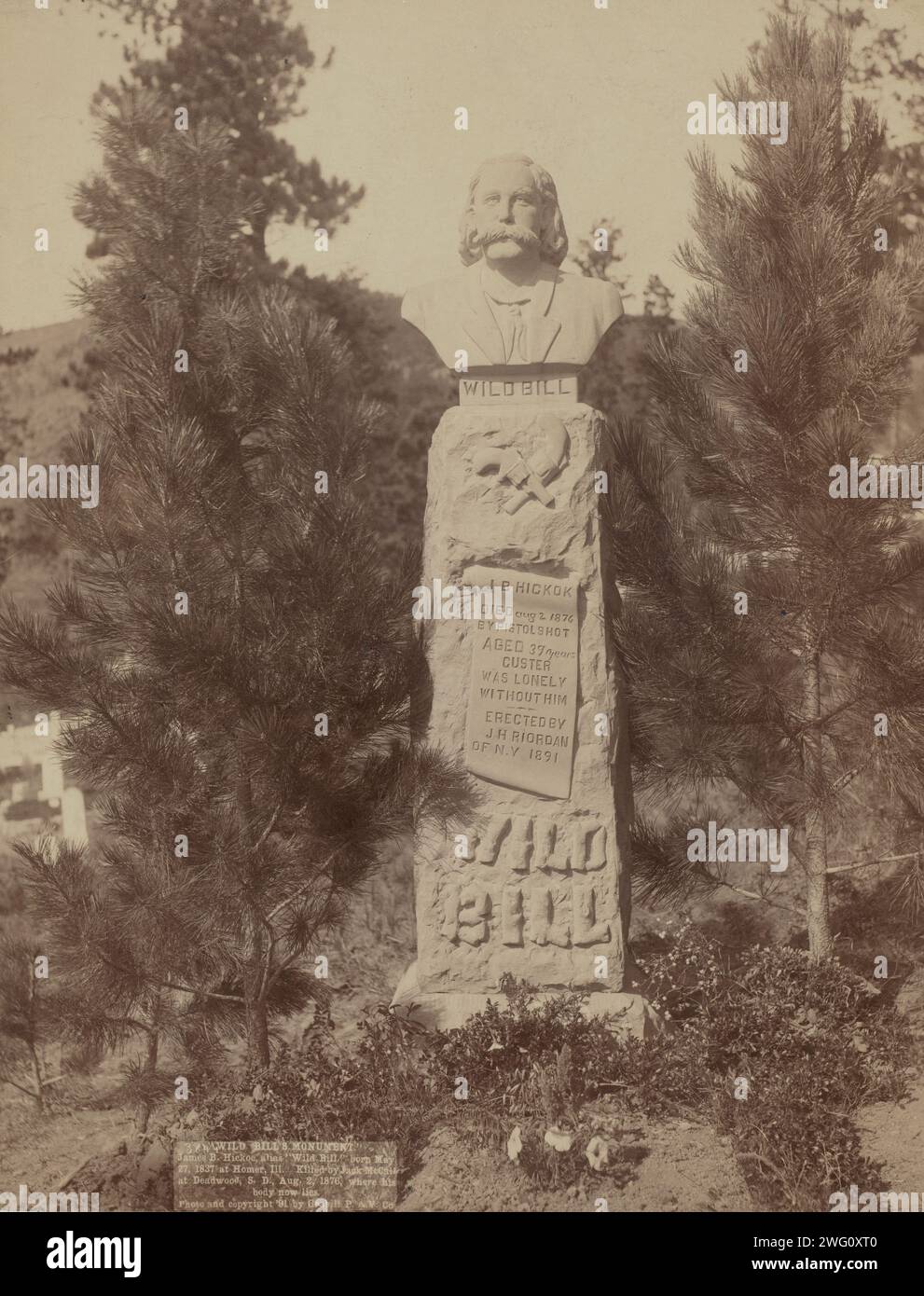 Wild Bill's Monument James B Hickoc [ie Hickok], alias "Wild Bill," born May 27, 1837 at Homer ...