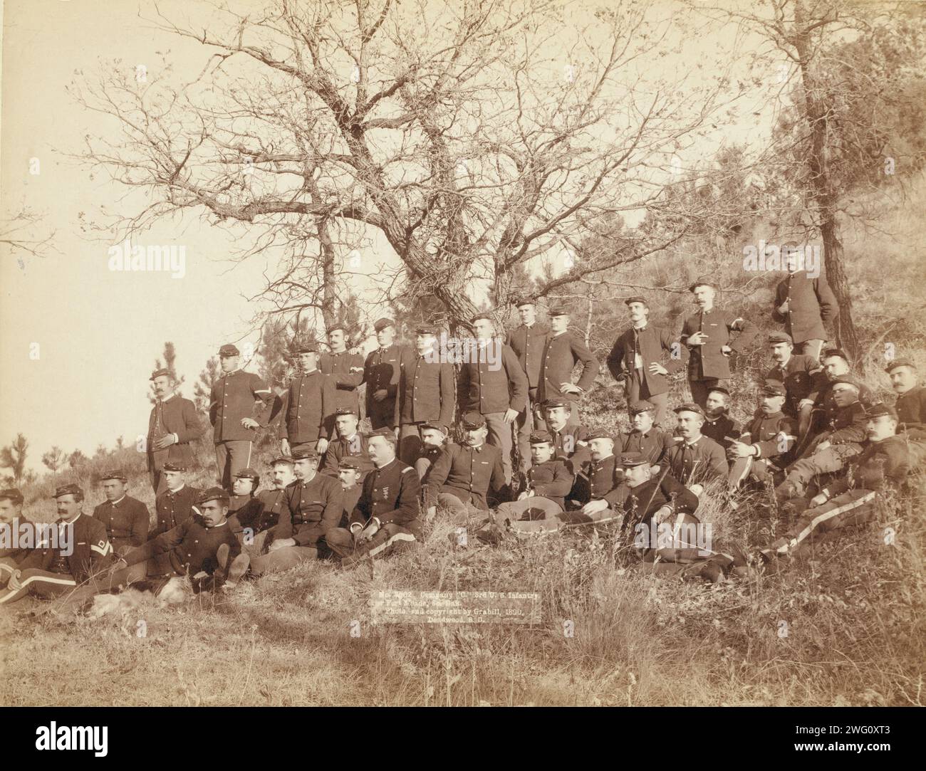 Company "C," 3rd US Infantry near Fort Meade, So Dak, 1890. Group of ...
