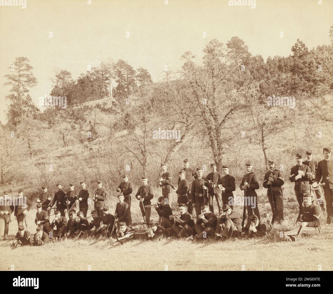 Company "C," 3rd US Infantry near Fort Meade, So Dak, 1890. Front view ...
