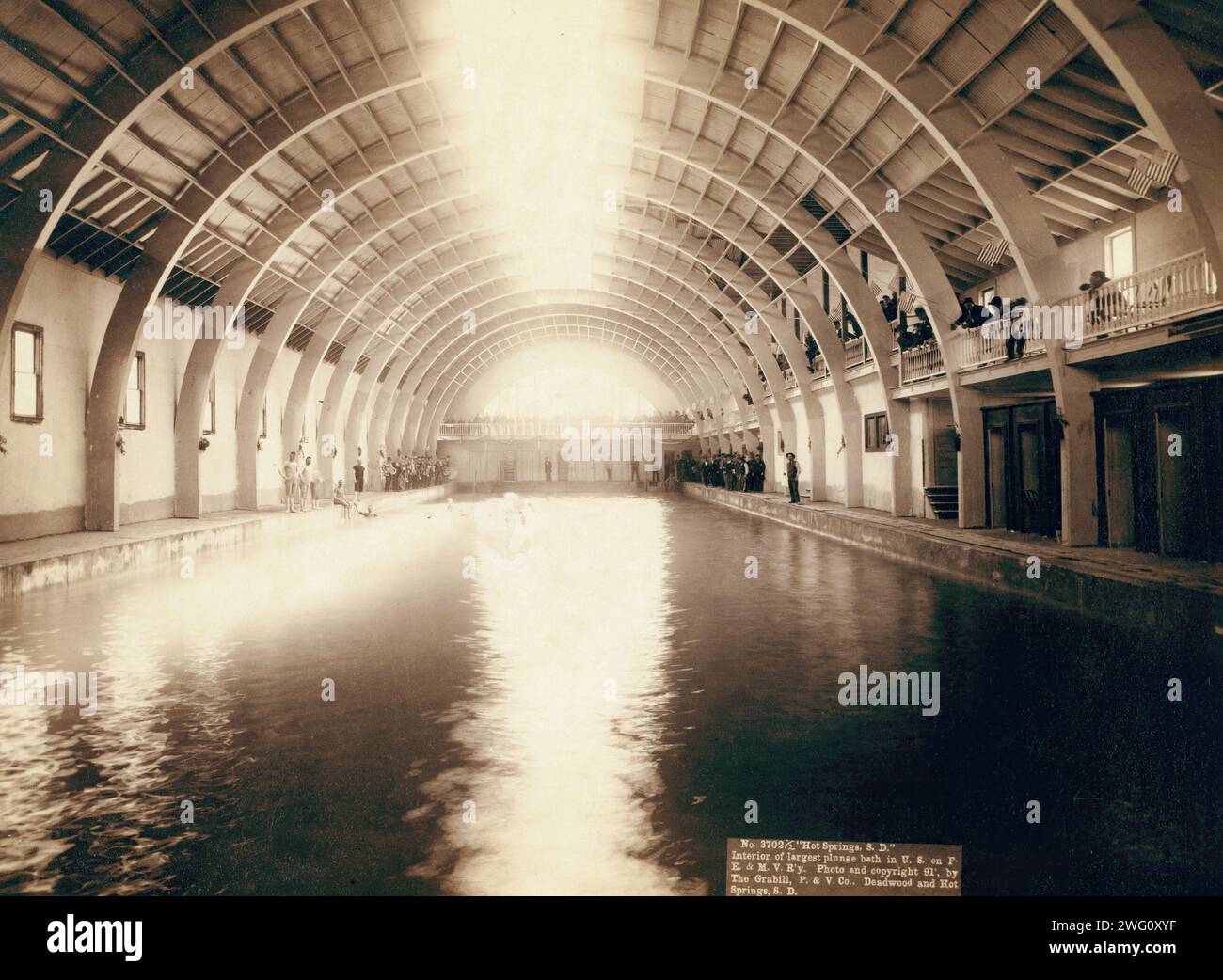 Hot Springs, SD Interior of largest plunge bath in US on FE and MV R'y ...