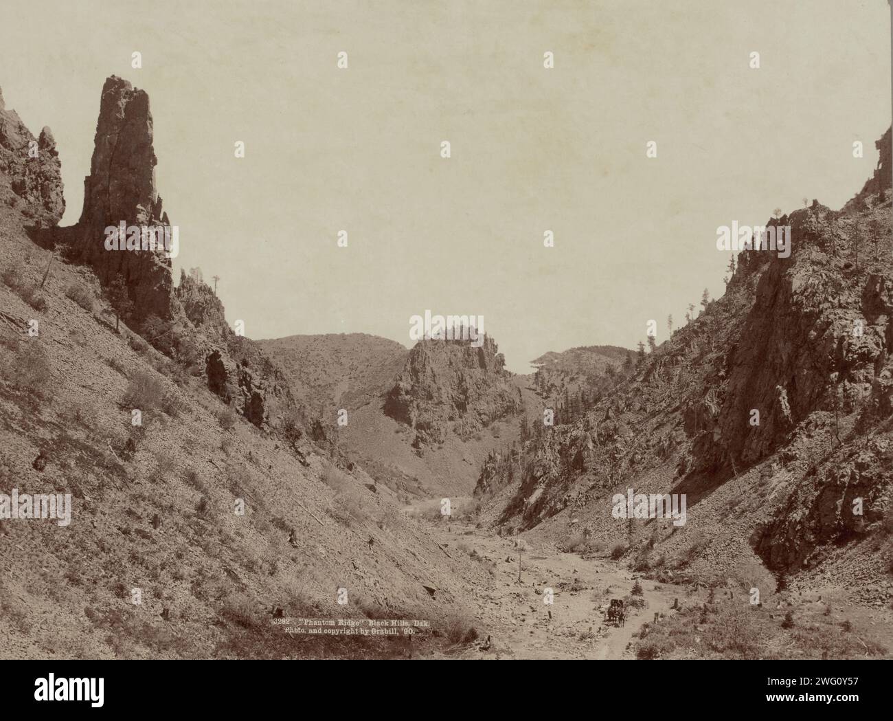 Phantom Ridge, Black Hills, Dak, 1890. Showing horse-drawn coach making ...