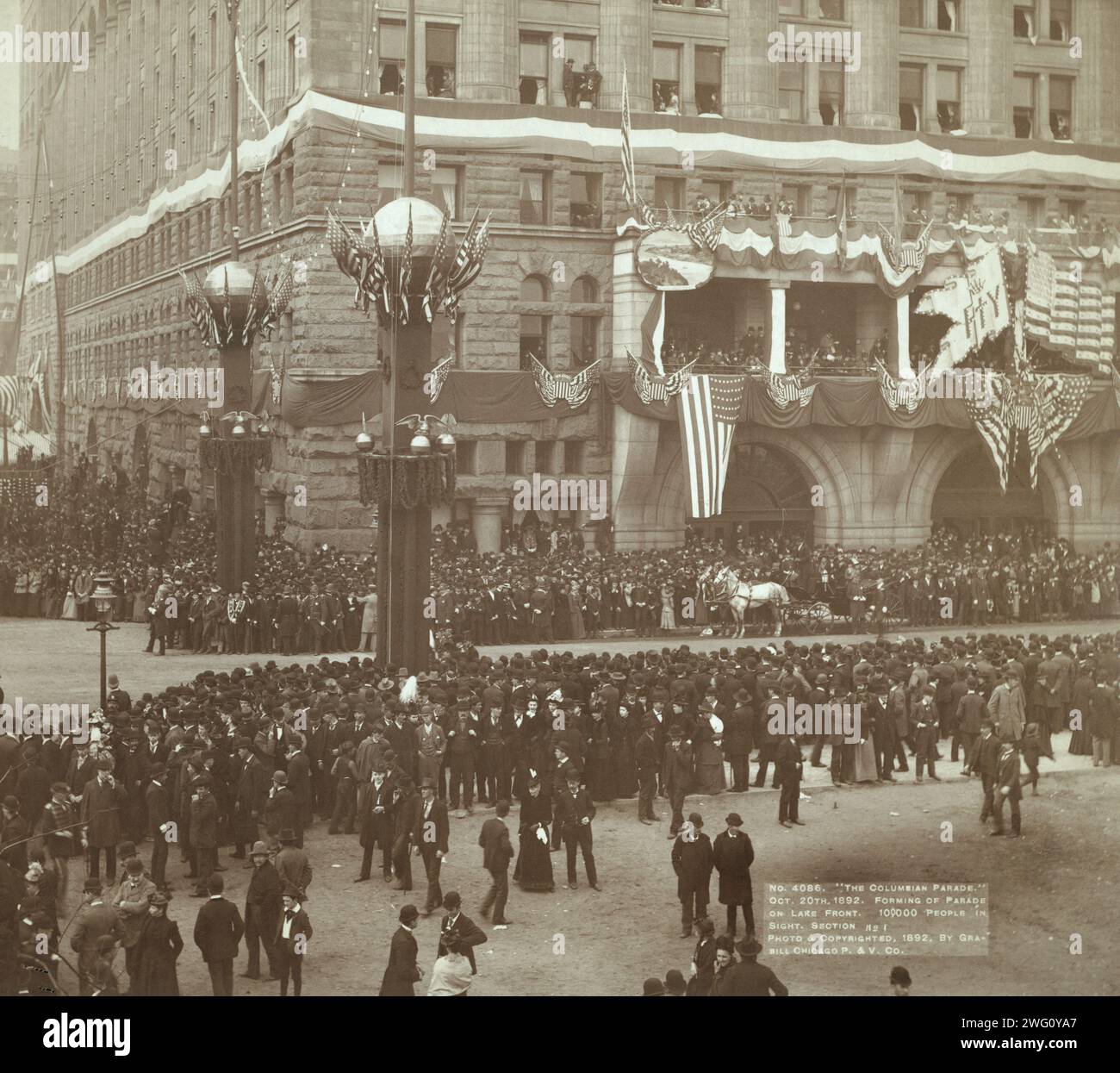 The Columbian Parade Oct 20th, 1892 Forming of parade on lake front ...