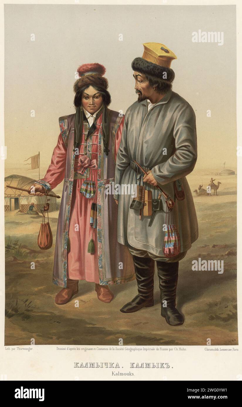 Kalmychka. Kalmyk, 1862. Sheet 52 from the album "Description ...