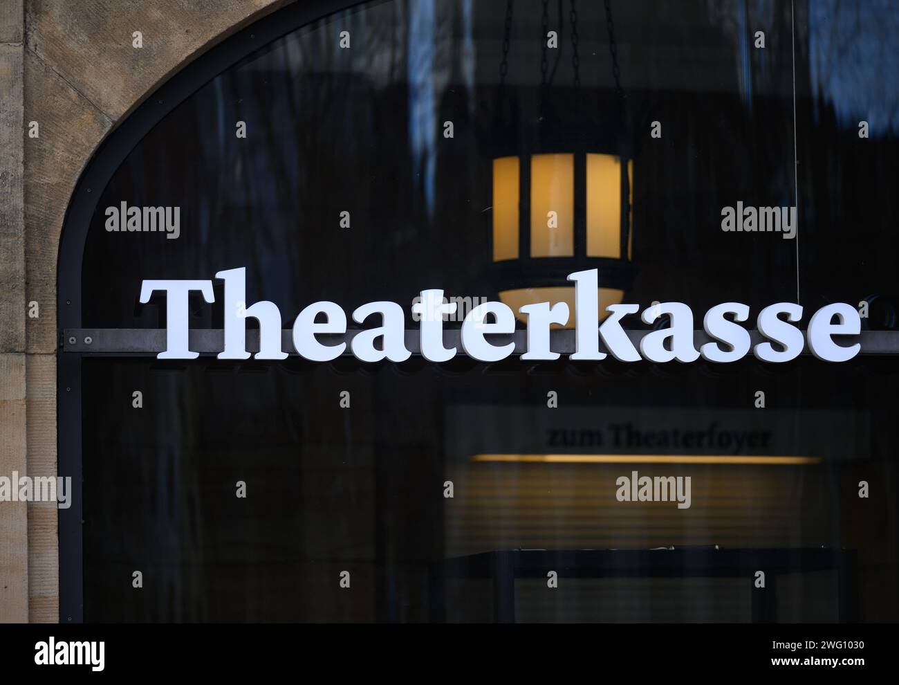 Dresden, Germany. 02nd Feb, 2024. The box office is located at the ...