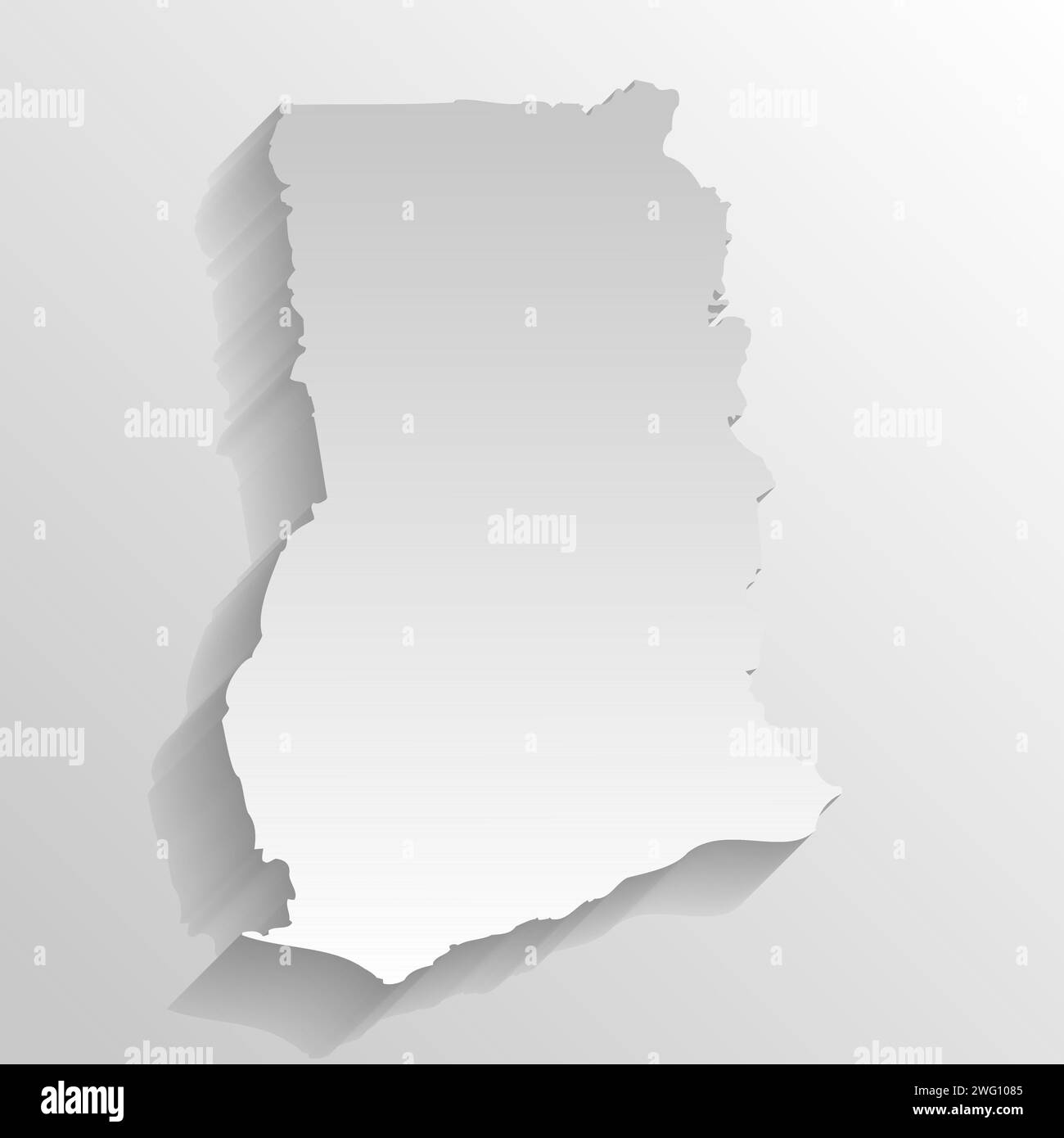 Ghana country silhouette. High detailed map. White country silhouette ...